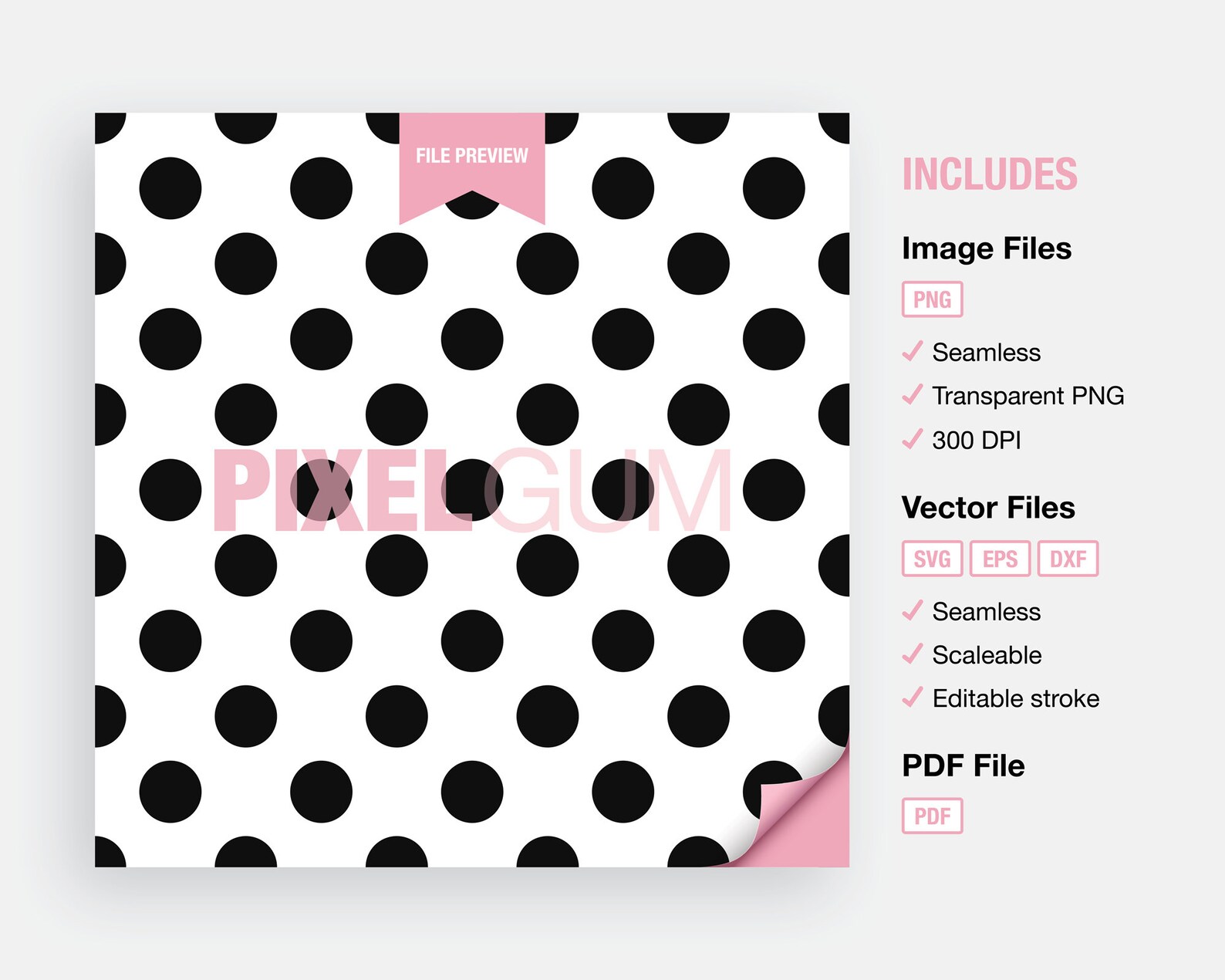 Seamless Large Polka Dot Pattern Svg, Dotted Pattern Png, Eps, Polka ...