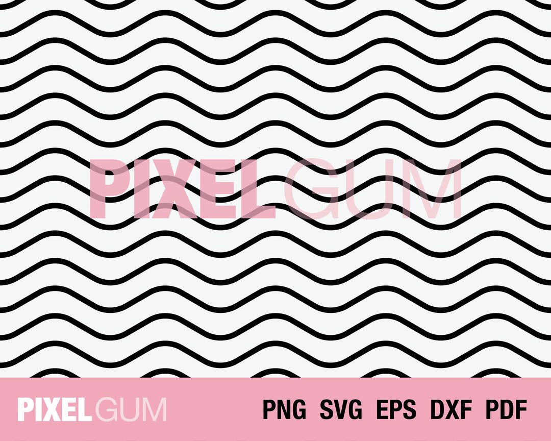 Seamless Wavy Line Pattern SVG Squiggly Lines PNG Background - Etsy