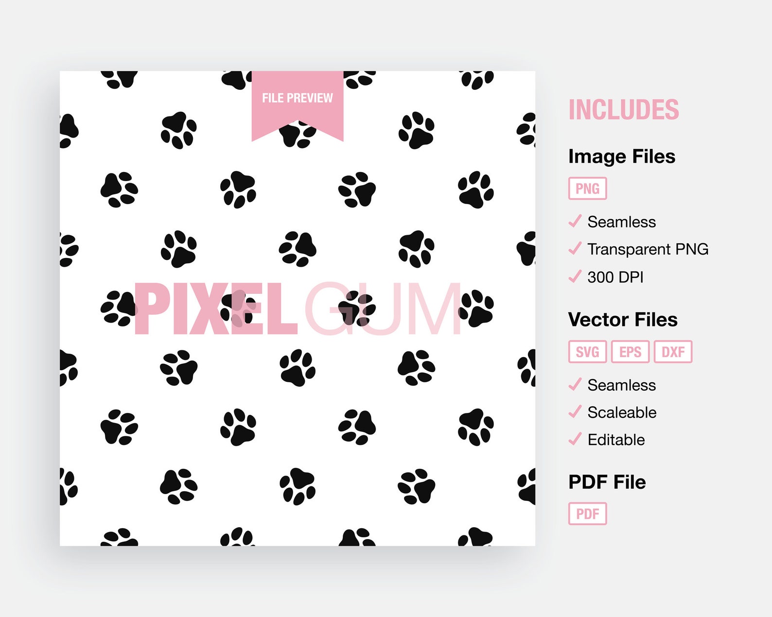 Seamless Dog Paw Print Pattern SVG, Dog Paw Pattern, Paws Digital Paper ...