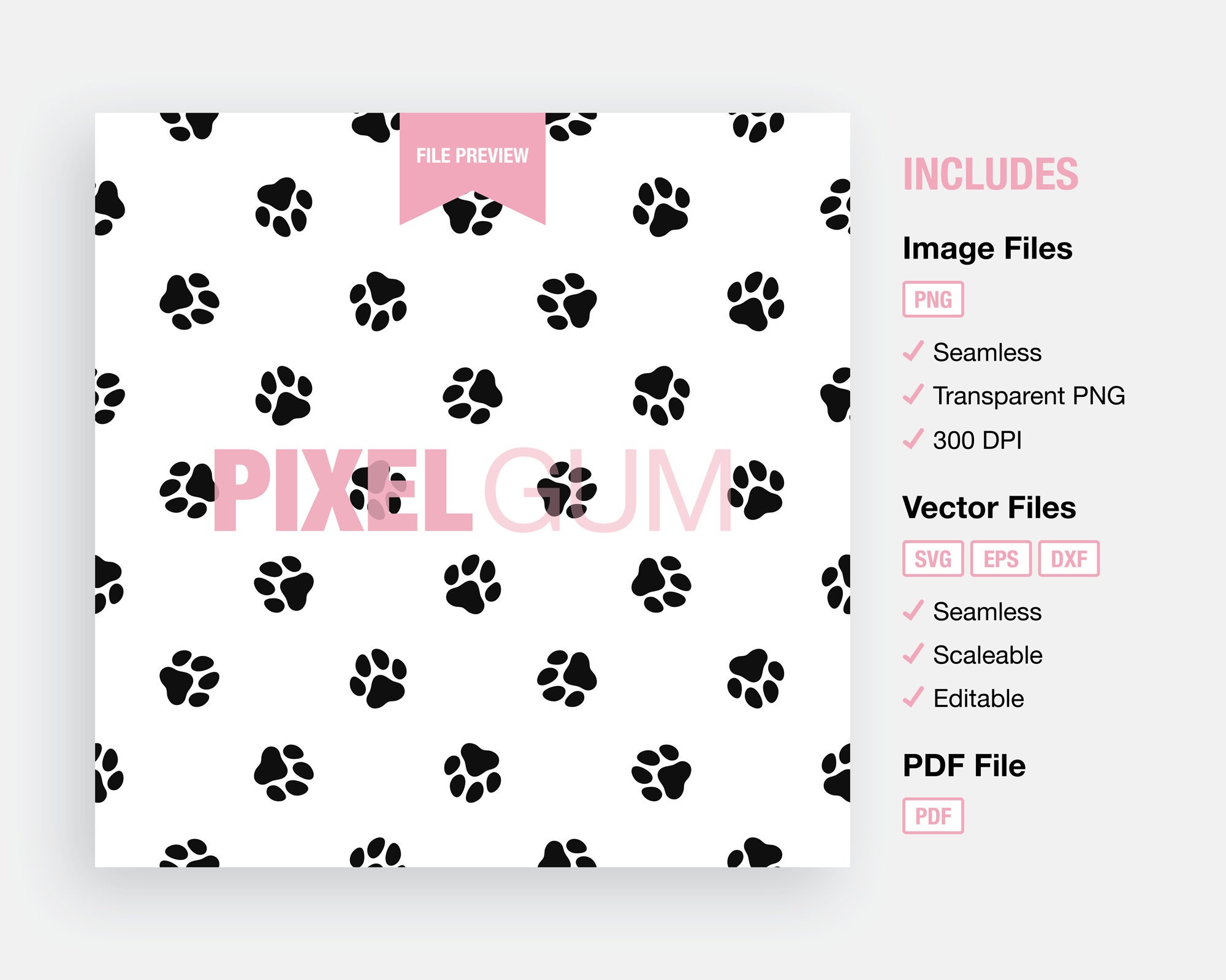 Seamless Dog Paw Print Pattern SVG, Dog Paw Pattern, Paws Digital Paper ...
