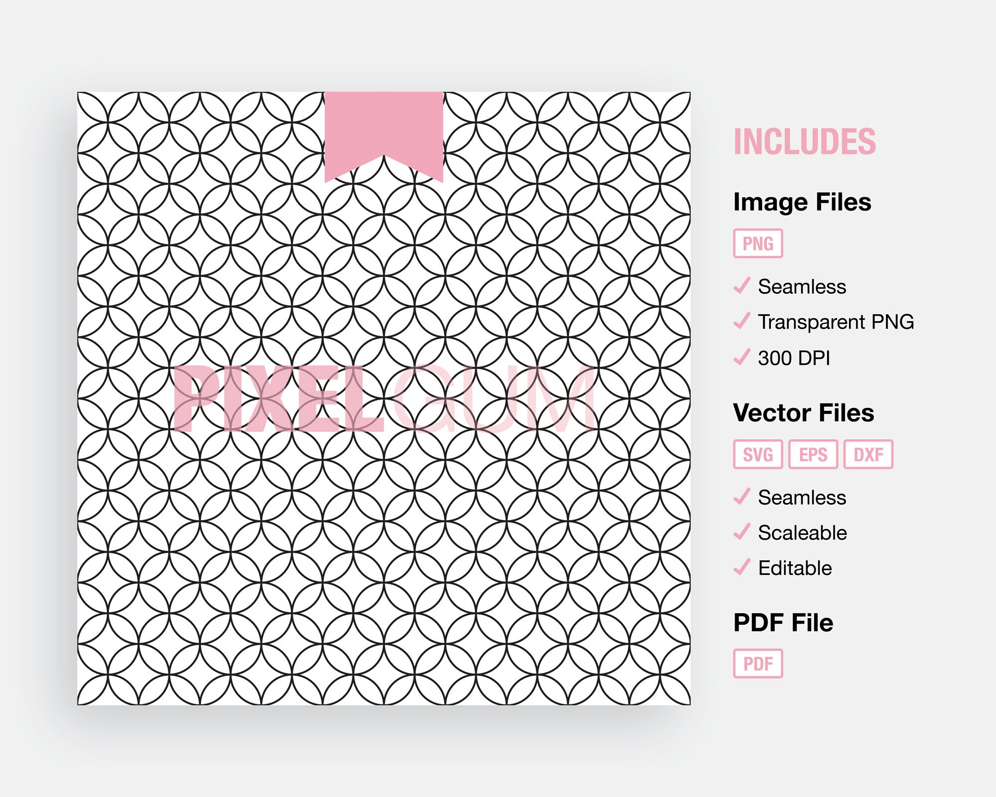 Seamless Overlapping Circle Line Pattern, Abstract Geometric ...