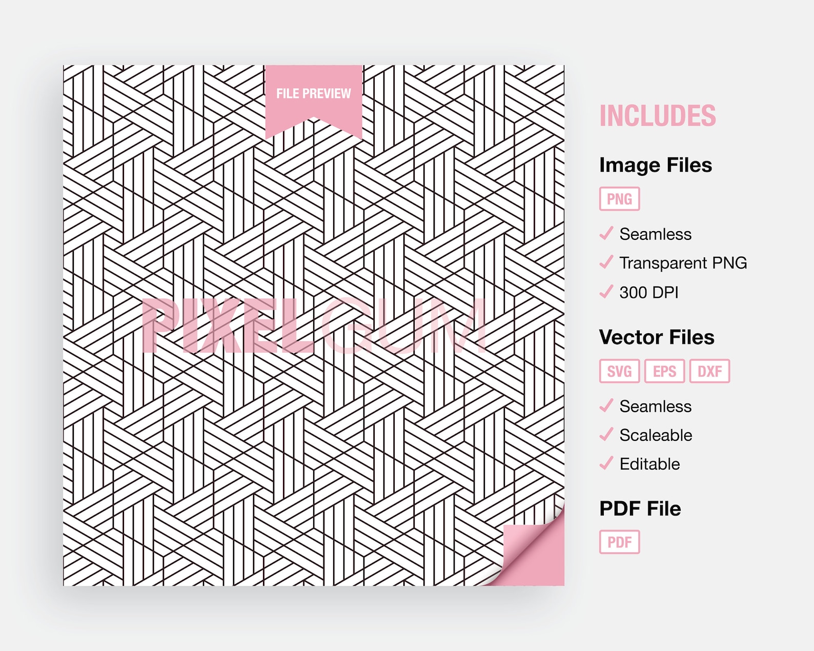 Seamless Geometric Line Pattern SVG, Abstract Interwoven Geometric ...
