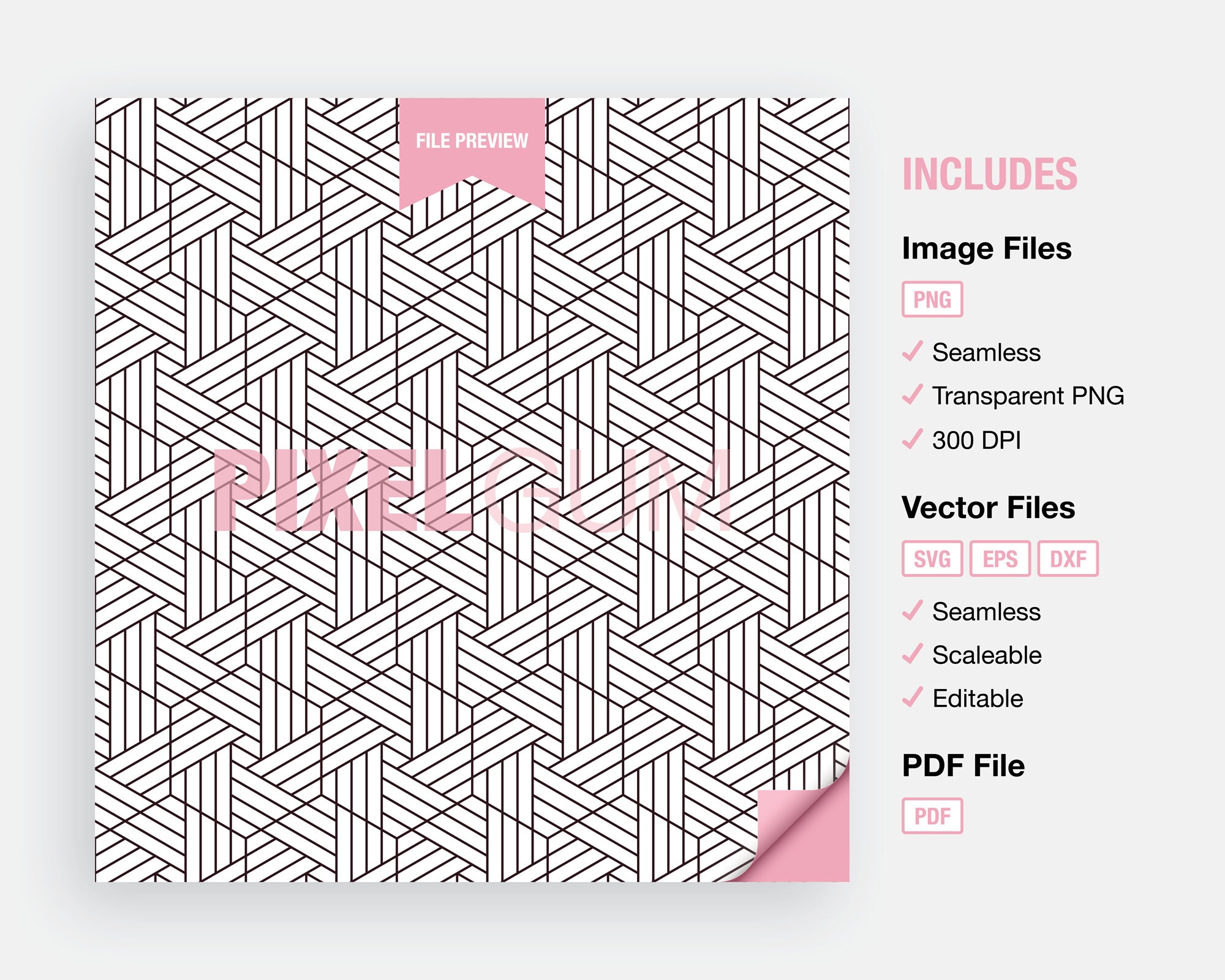 Seamless Geometric Line Pattern SVG, Abstract Interwoven Geometric ...