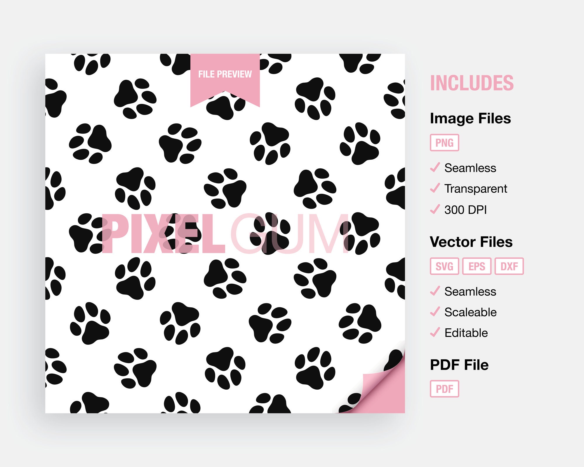 Seamless Dog Paw Print Pattern SVG, Dog Paw Pattern, Paws Digital Paper ...
