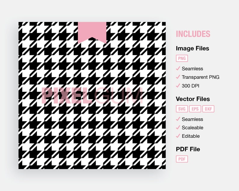 Seamless Houndstooth Pattern SVG, Houndstooth PNG, Houndstooth Texture ...