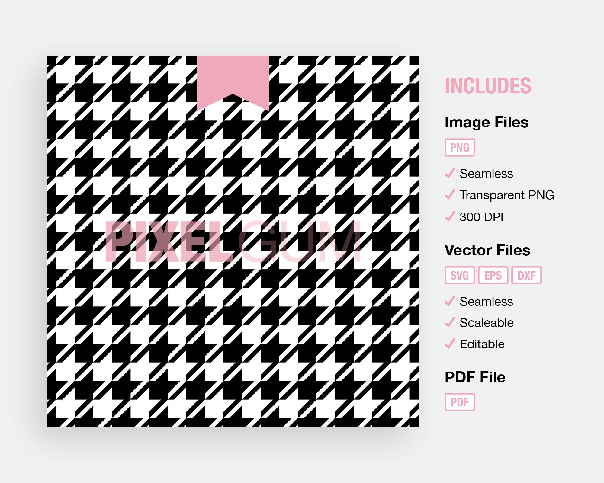 Seamless Houndstooth Pattern SVG, Houndstooth PNG, Houndstooth Texture ...