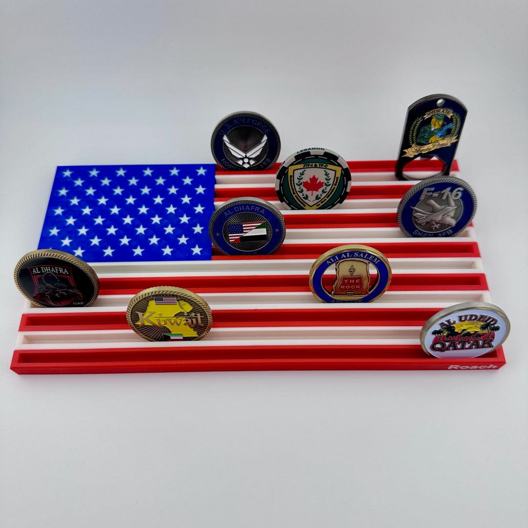 American Flag Challenge Coin Holder - Etsy