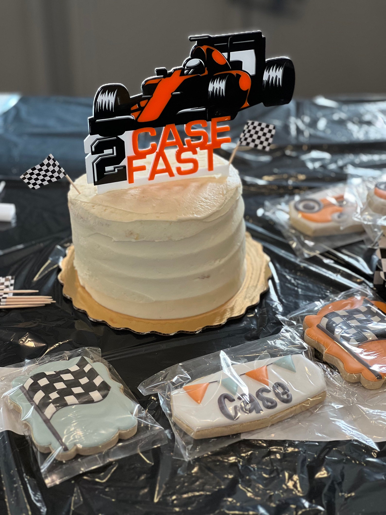 Rev up the Birthday Fun - Race Car Theme Cake Topper for High-speed ...