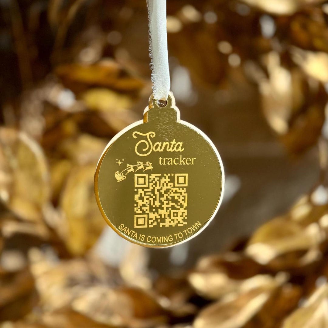 Santa Tracker Ornament With QR Code - Etsy