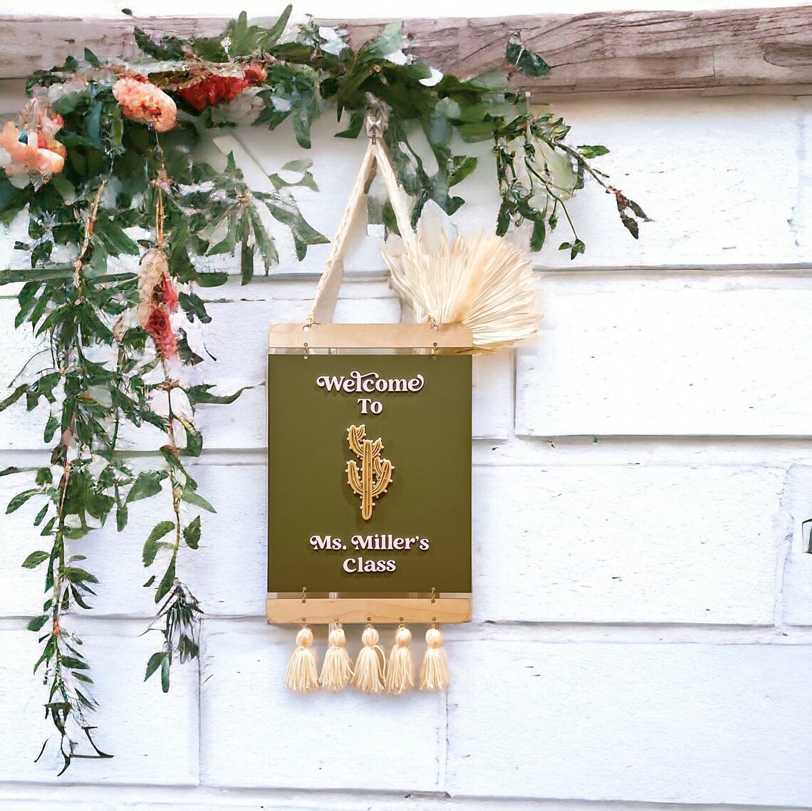 Custom Teacher Door Hanger, Cactus Teacher Classroom Sign, Classroom ...