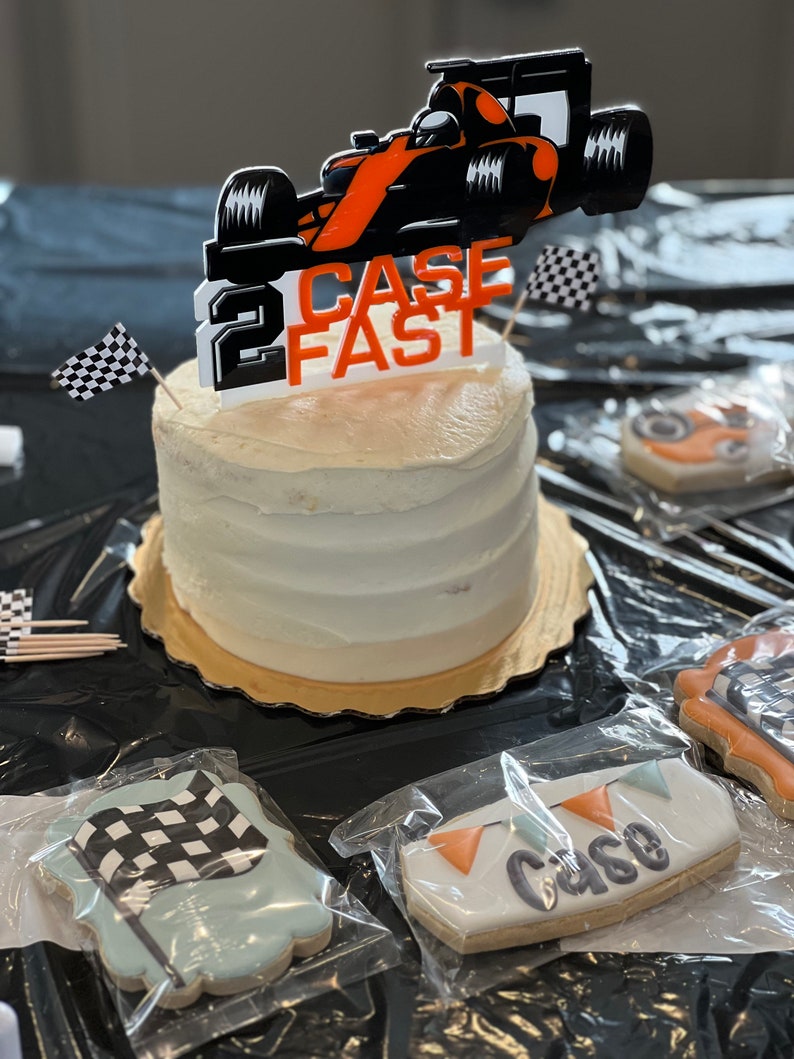 Rev up the Birthday Fun - Race Car Theme Cake Topper for High-speed ...