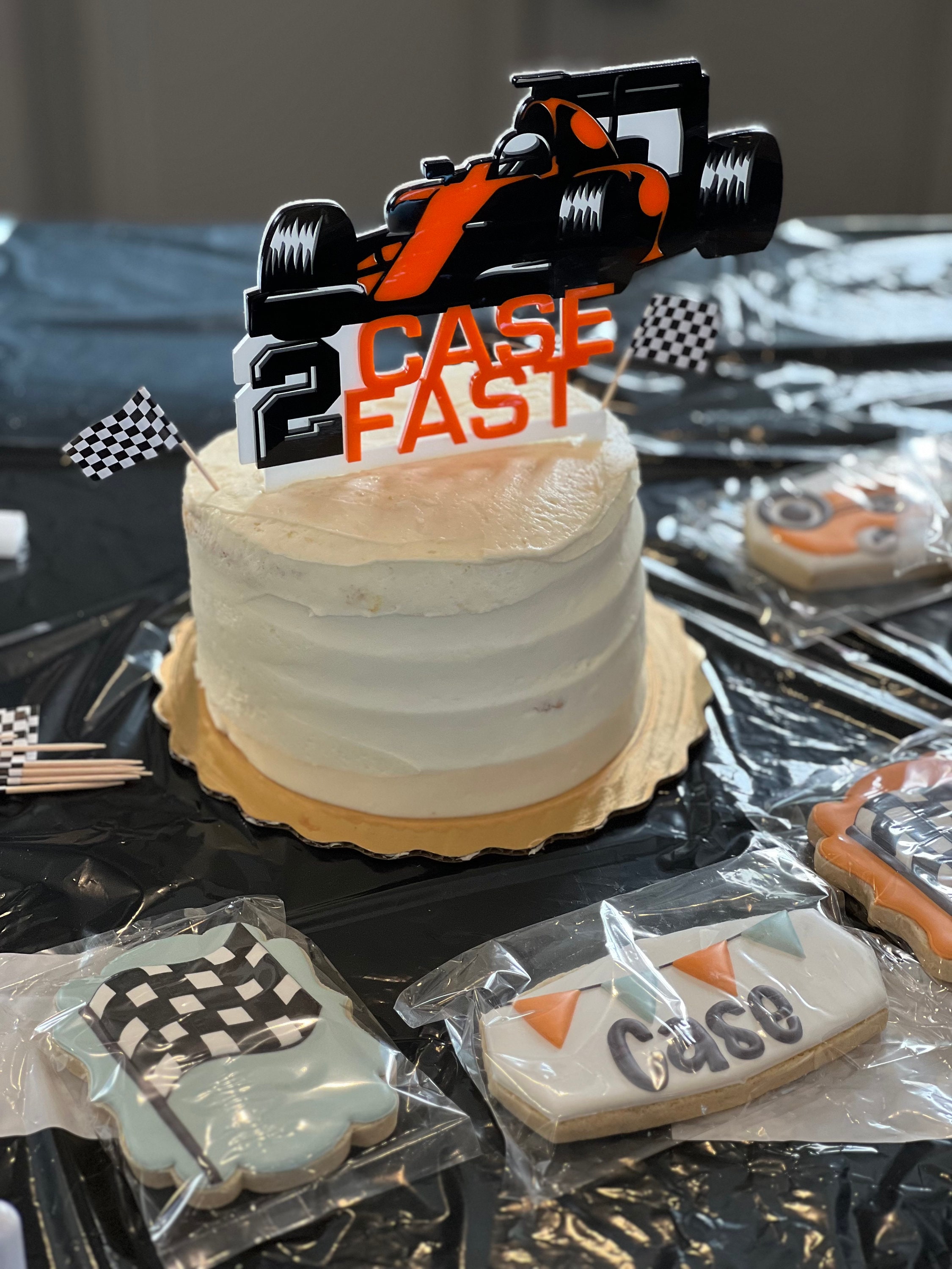 Rev up the Birthday Fun - Race Car Theme Cake Topper for High-speed ...