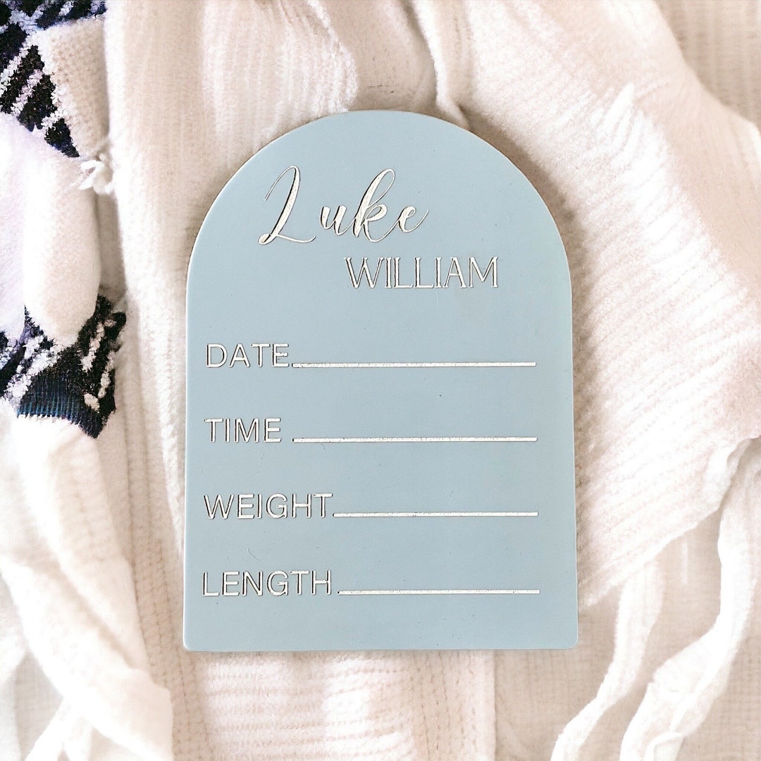 Arched Baby Name Birth Announcement Sign, Baby Stats Sign, Hospital ...