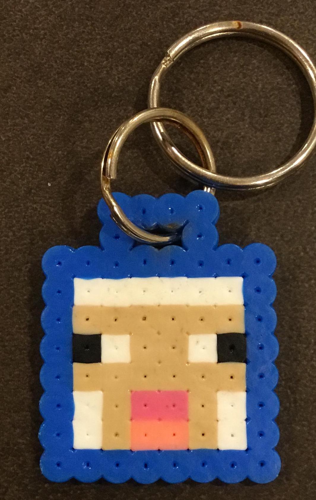 Minecraft Blue Sheep Perler Bead Keychain - Etsy