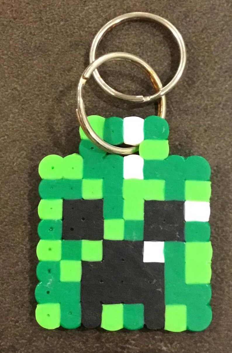 Minecraft Creeper Keychain Perler Bead - Etsy
