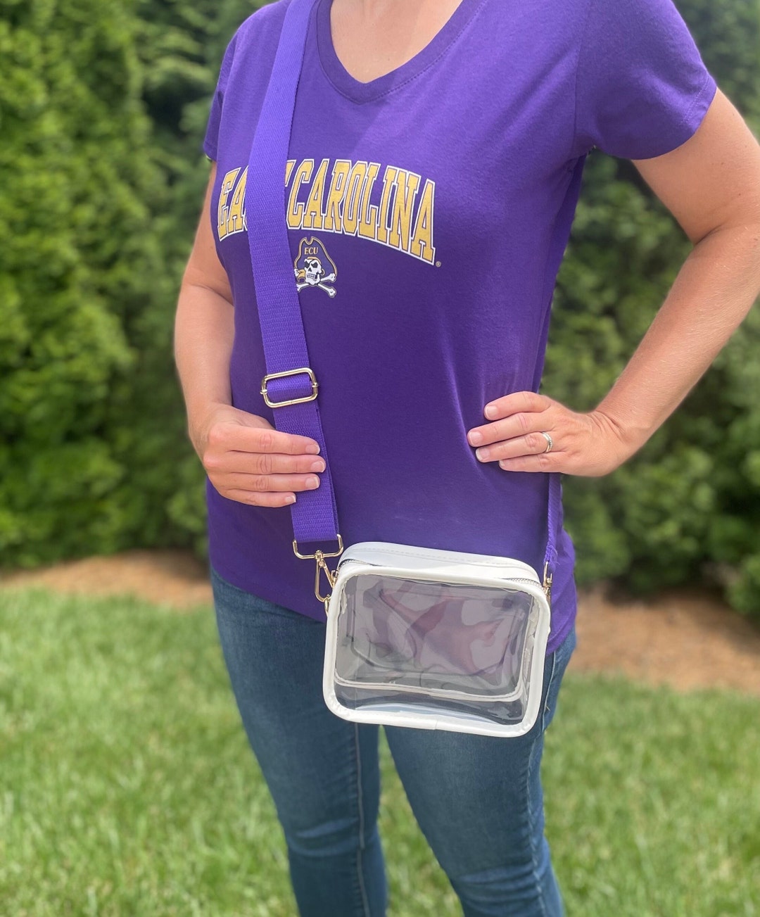 East Carolina University Clear Bag With White Outline and Matching ECU ...