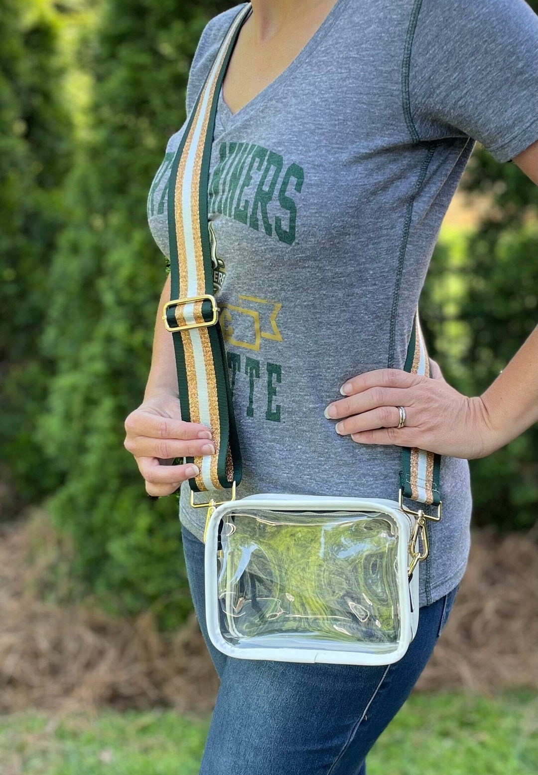 UNC Charlotte Clear Bag With White Outline and Matching Green and Gold ...