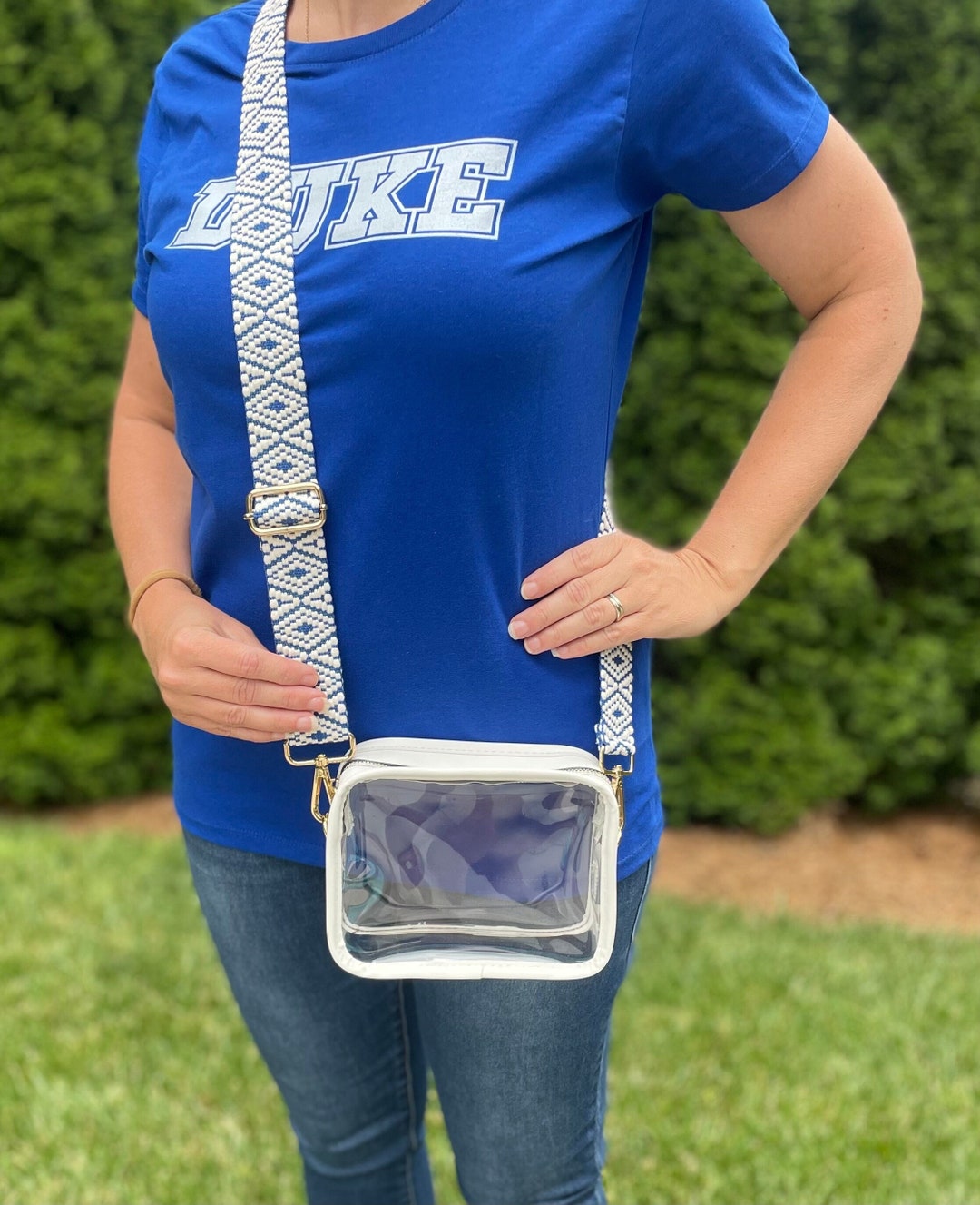 Duke University Clear Bag With White Outline and Matching Duke Blue and ...