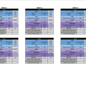 8 Week Workout Program - Etsy