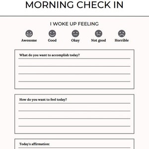 Daily Morning Self Care Journal, Affirmation Journal (100 Pages) - Etsy