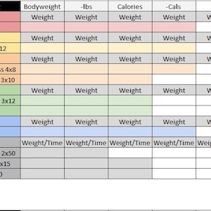 4 Day Workout Program - Etsy
