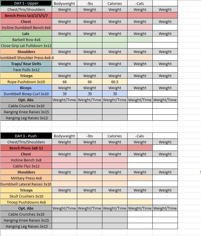 5 Day Workout Program - Etsy