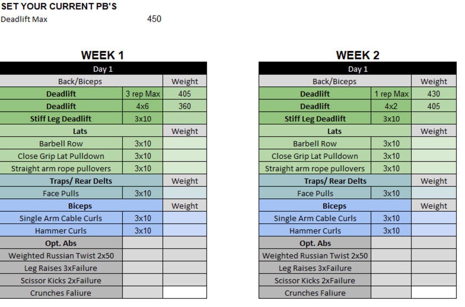 8 Week Workout Program - Etsy