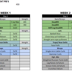 8 Week Workout Program - Etsy