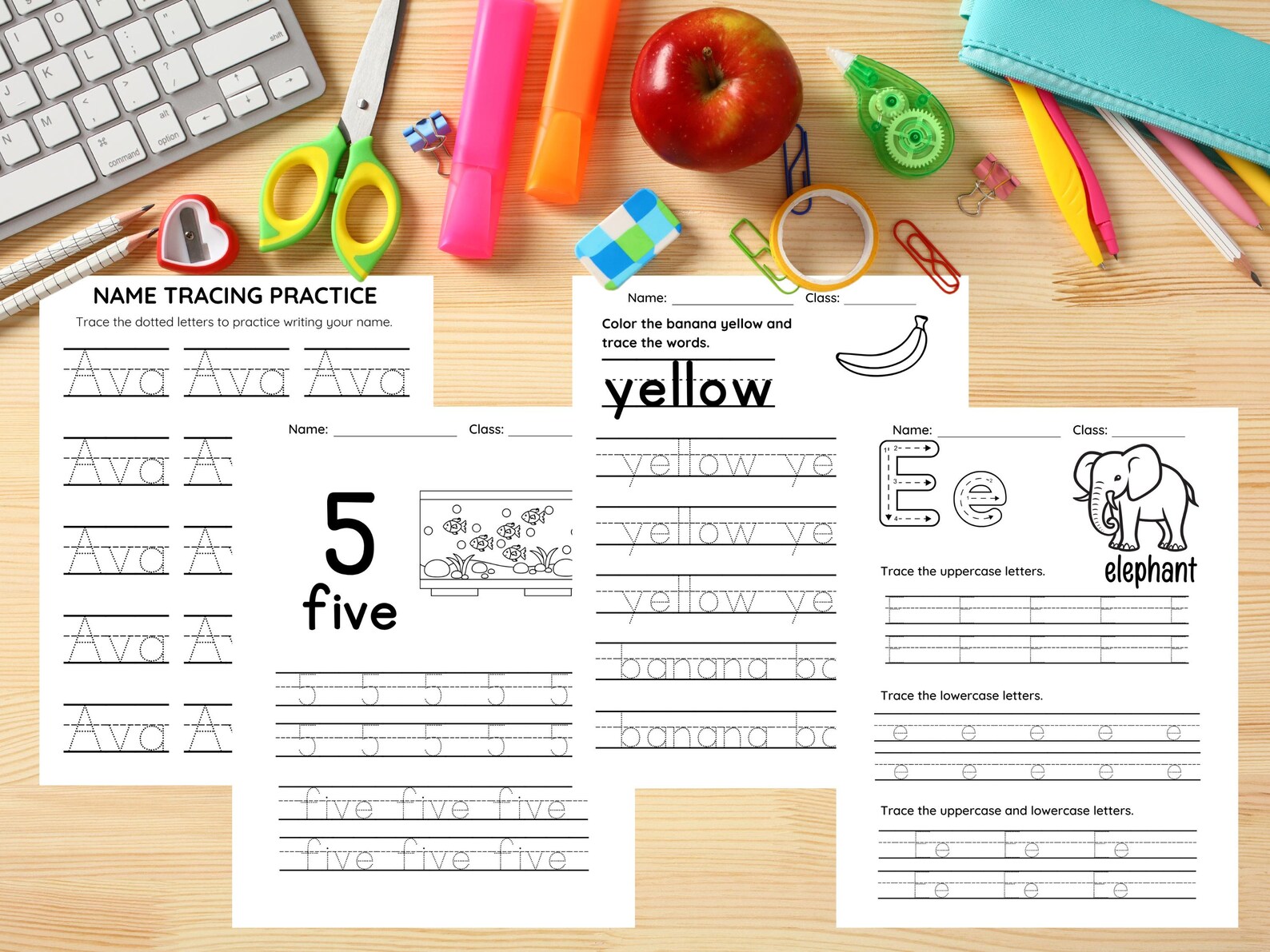 Personalized Trace and Learn: Letters, Numbers, Name, and Colors ...