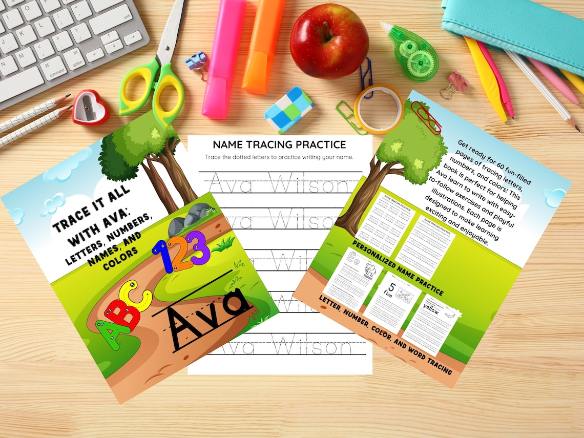 Personalized Trace and Learn: Letters, Numbers, Name, and Colors ...