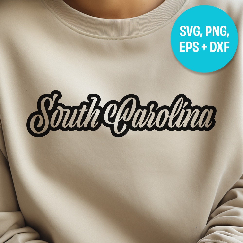 South Carolina SVG Eps Png, Retro Text Svg, Home States, Patriotic ...