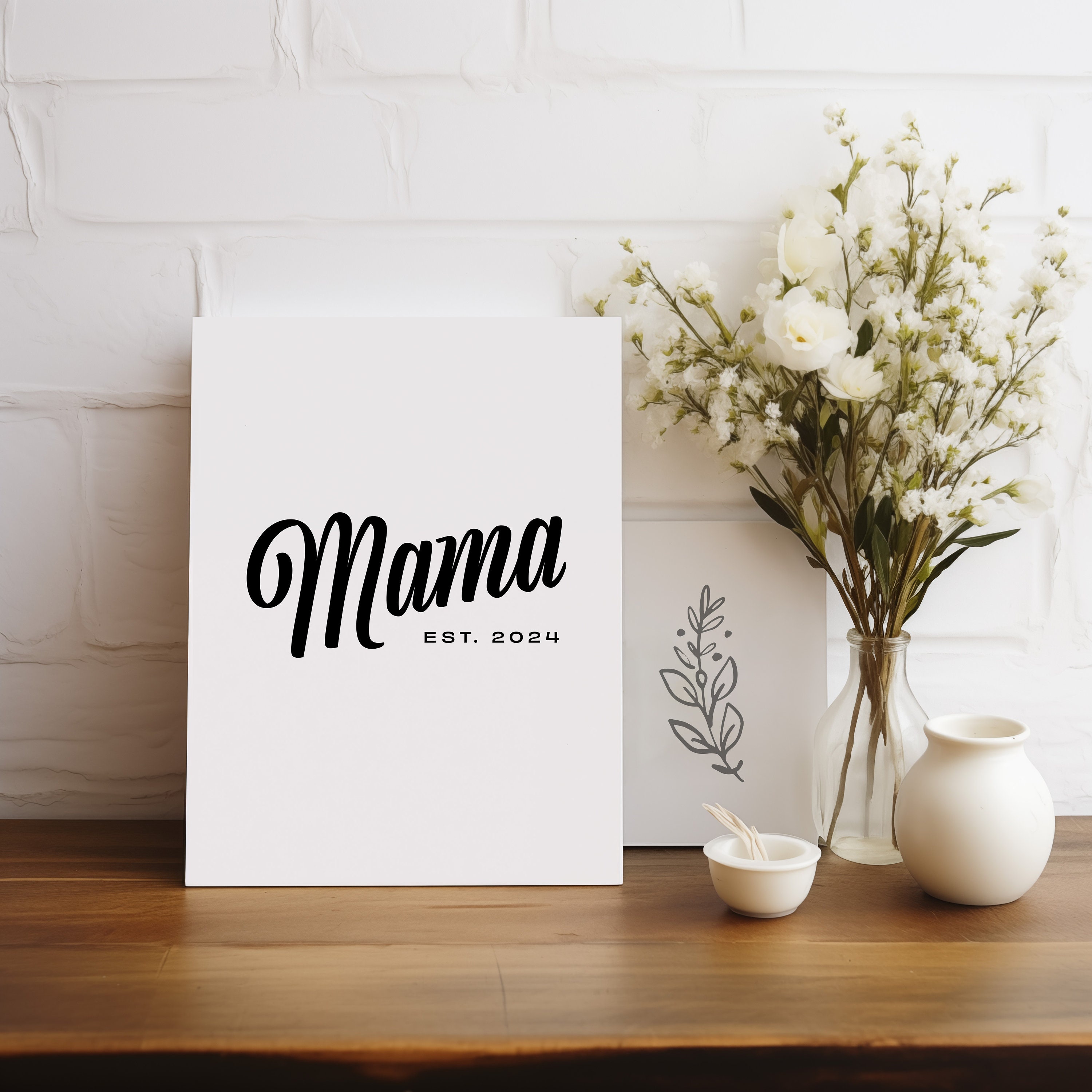 Mama Est 2024 SVG, New Mom PNG, Mom Life Vector, Momlife Clipart, New ...