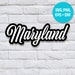 Maryland SVG Eps Png, Retro Text Svg, Home States, Patriotic Tshirt Svg ...