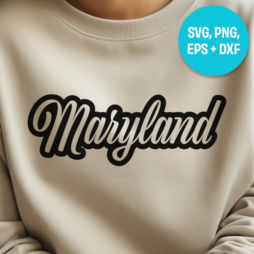 Maryland SVG Eps Png, Retro Text Svg, Home States, Patriotic Tshirt Svg ...