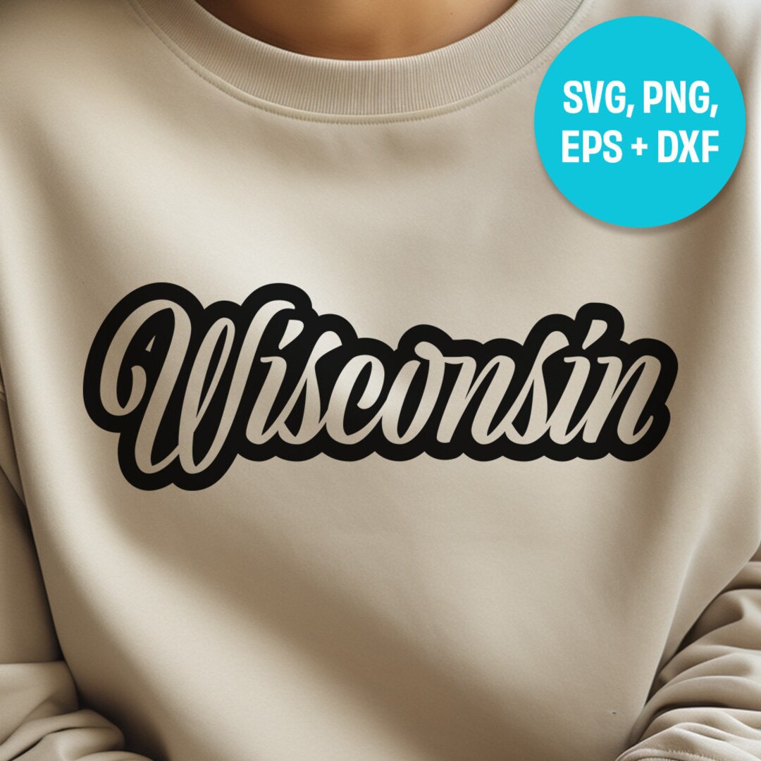 Wisconsin SVG Eps Png, Retro Text svg, Heimat Staaten, patriotisches ...