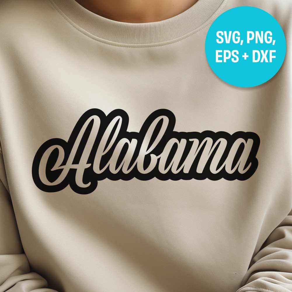 Alabama SVG Eps Png, Retro Text Svg, Home States Svg, Patriotic Tshirt ...