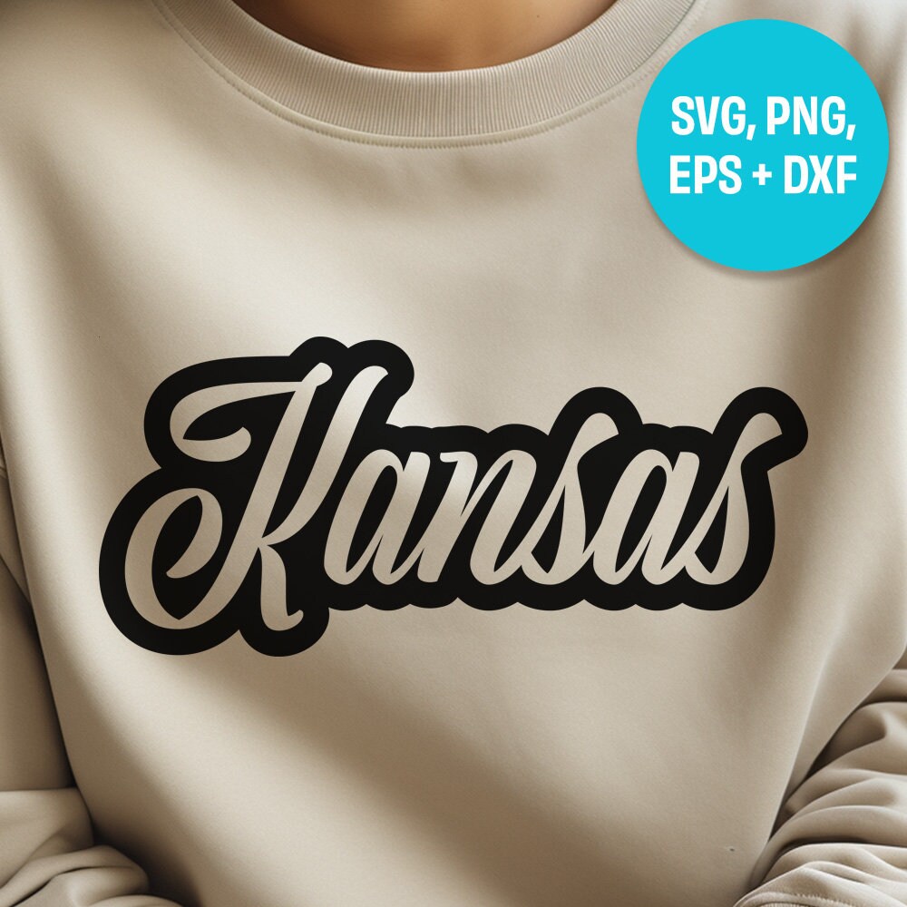 Kansas SVG Eps Png, Retro Text Svg, Home States, Patriotic Tshirt Svg ...