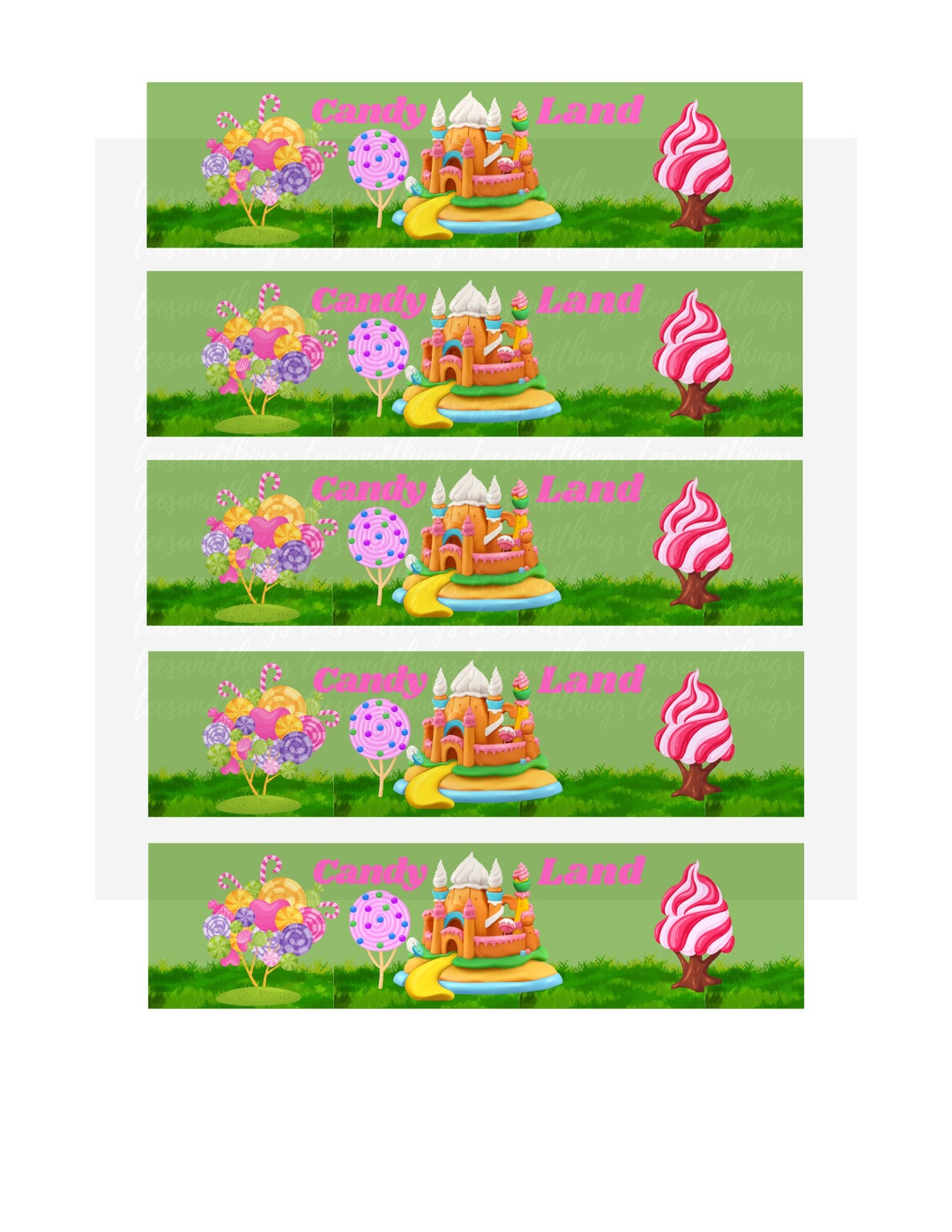 Candy Land Water Bottle Label PNG File - Etsy