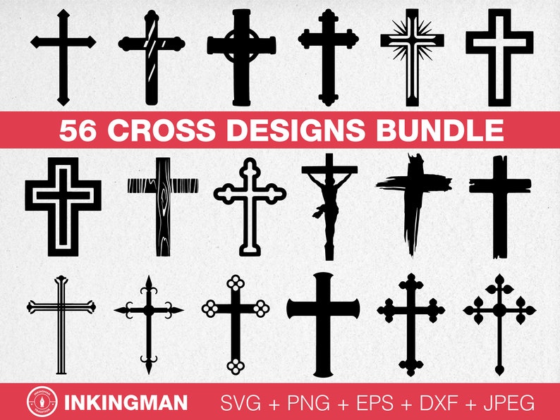 CROSS SVG BUNDLE, Jesus Svg, Faith Cross, Old Rugged Cross Svg, Cross ...