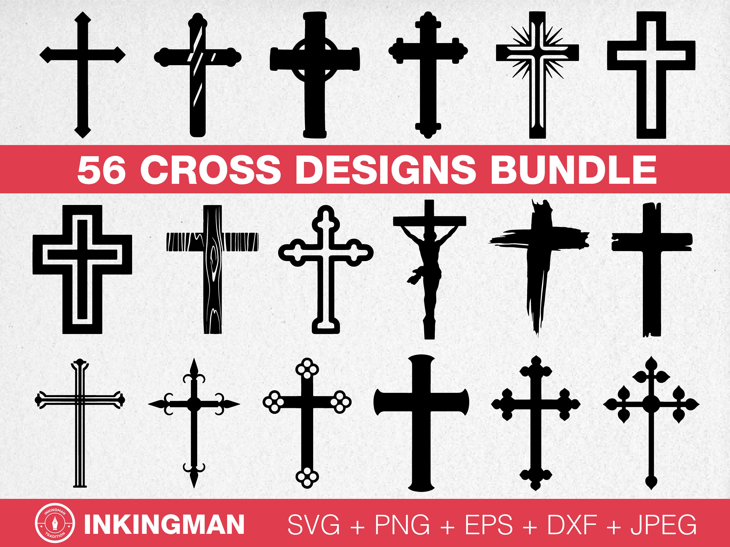 CROSS SVG BUNDLE, Jesus Svg, Faith Cross, Old Rugged Cross Svg, Cross ...