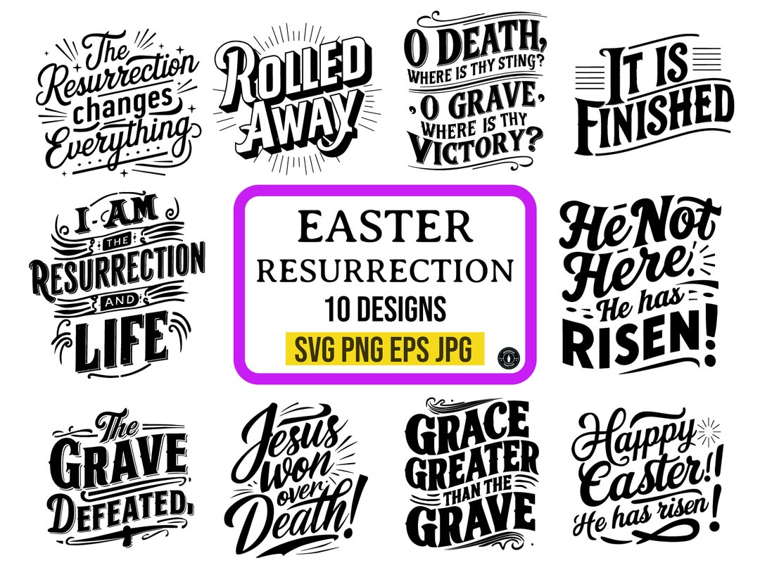 Resurrection Christian Easter SVG Bundle, 10 Commercial Use, Easter SVG ...