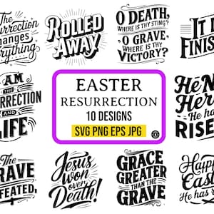 Resurrection Christian Easter SVG Bundle, 10 Commercial Use, Easter SVG ...