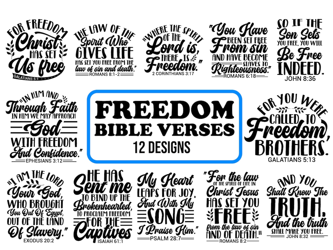 Freedom Bible Verse SVG Bundle: Christian Patriotic Designs (commercial ...