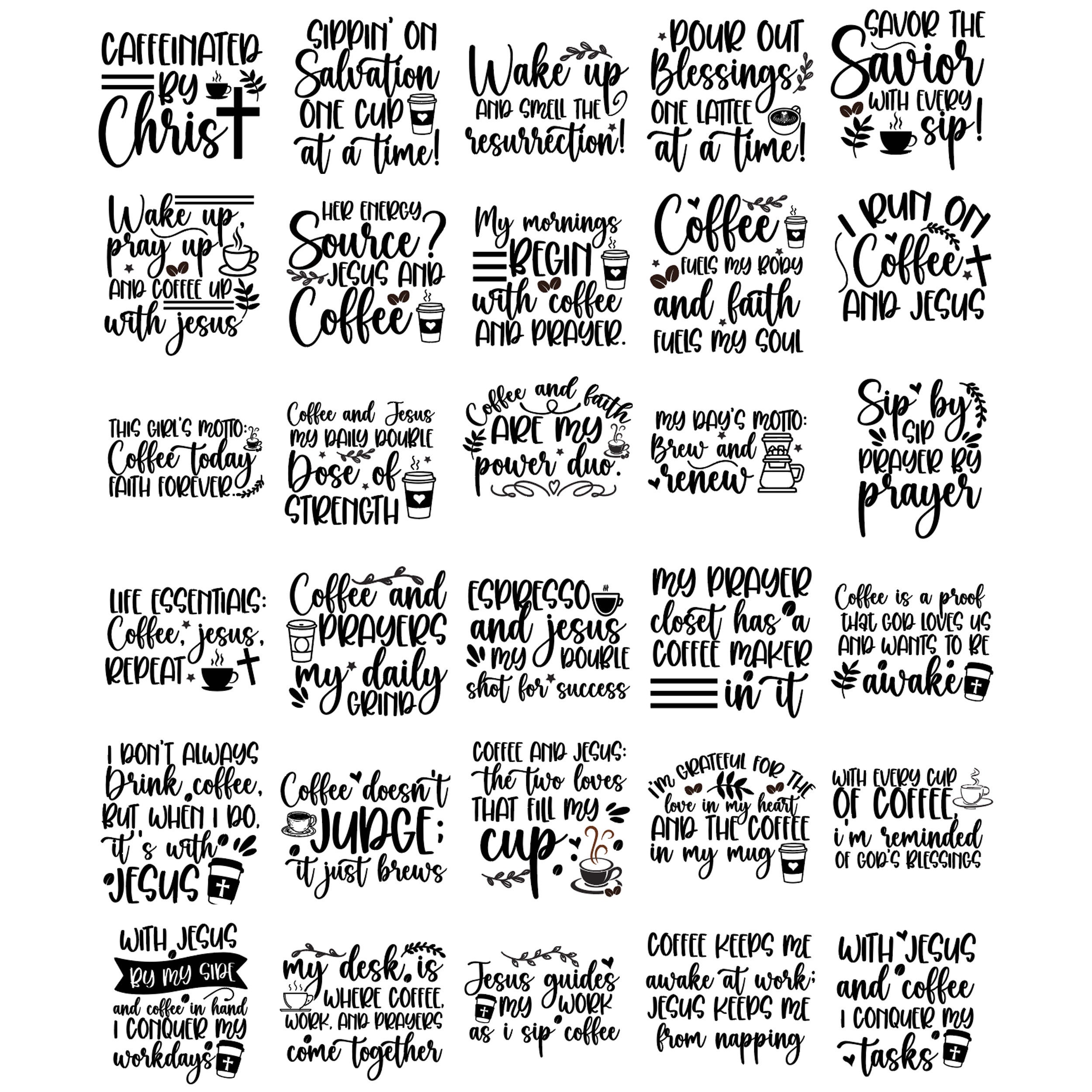 Coffee and Jesus Design Bundle: Church Vector Graphics (commercial ...