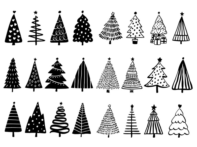 24 Christmas Tree SVG Bundle / Christmas Svg / Christmas Trees - Etsy