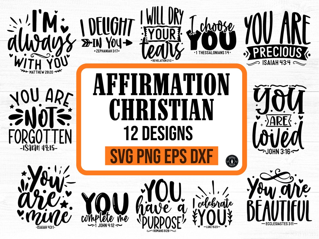 Christian Affirmation SVG Bundle: Religious Scripture Cut Files ...