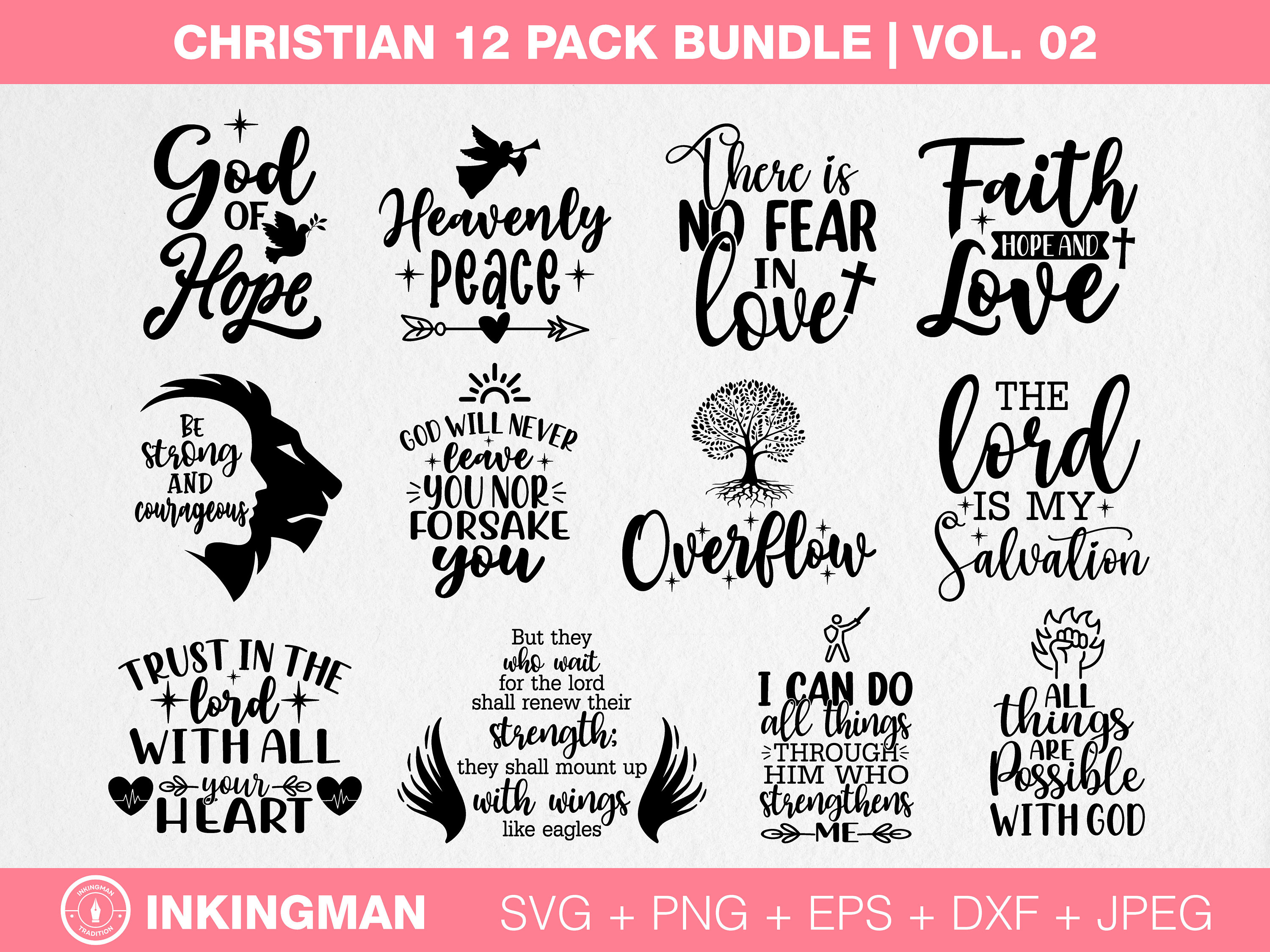 Christian Bundle SVG, Vol 02, Scripture Bundle, Bible Verse Bundle, Svg ...