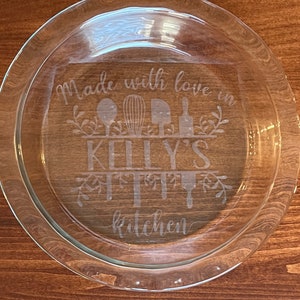 Glass Etched Customized Pie Plate - Etsy
