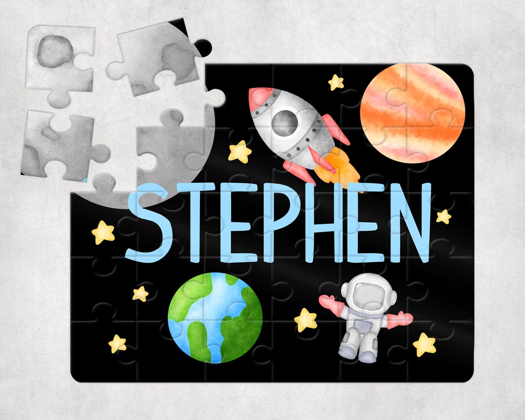 Outer Space Puzzle, Custom Puzzle, Rocket, Astronaut, Personalized ...