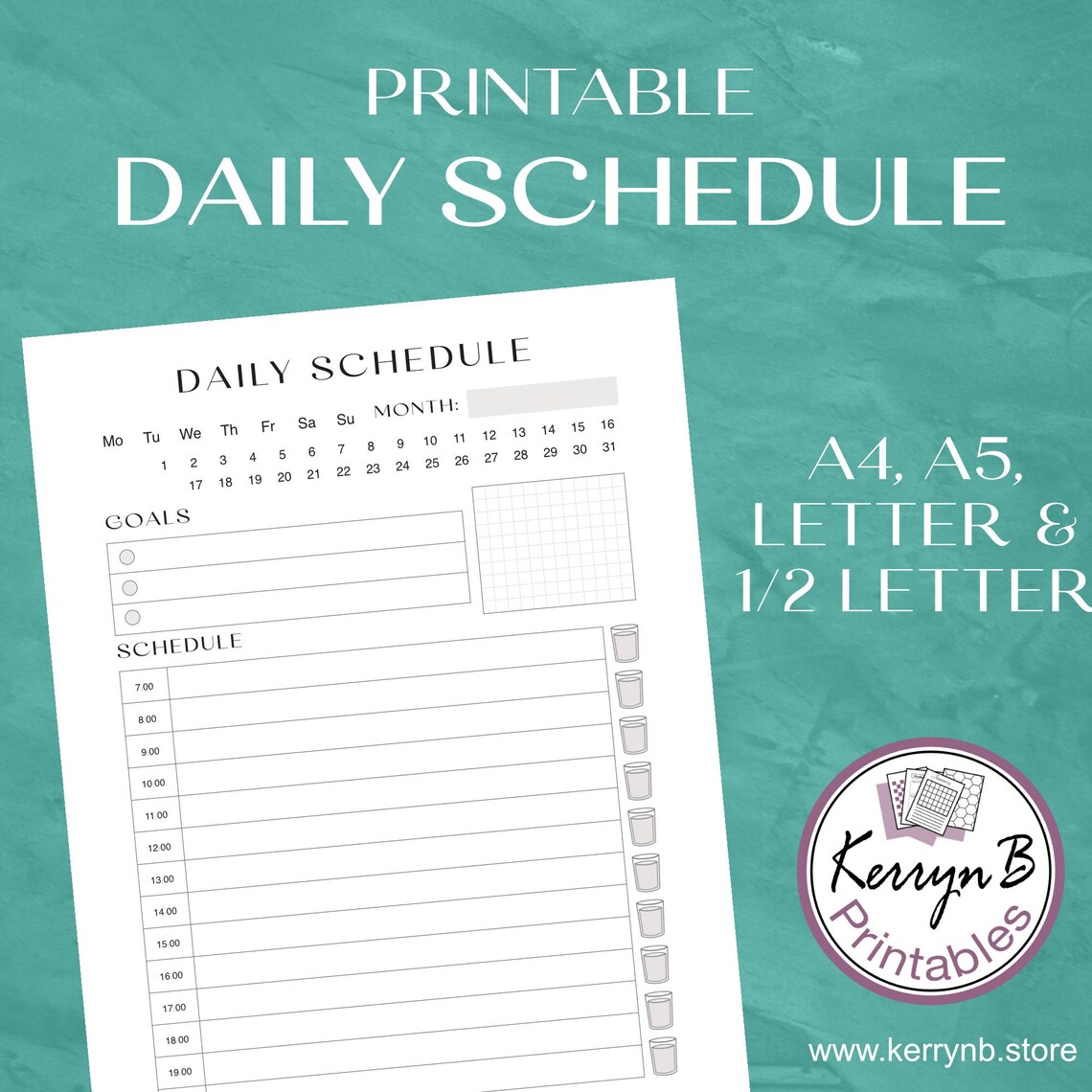 Minimalist Daily Schedule Printable, Day to Page Instant Download PDF ...